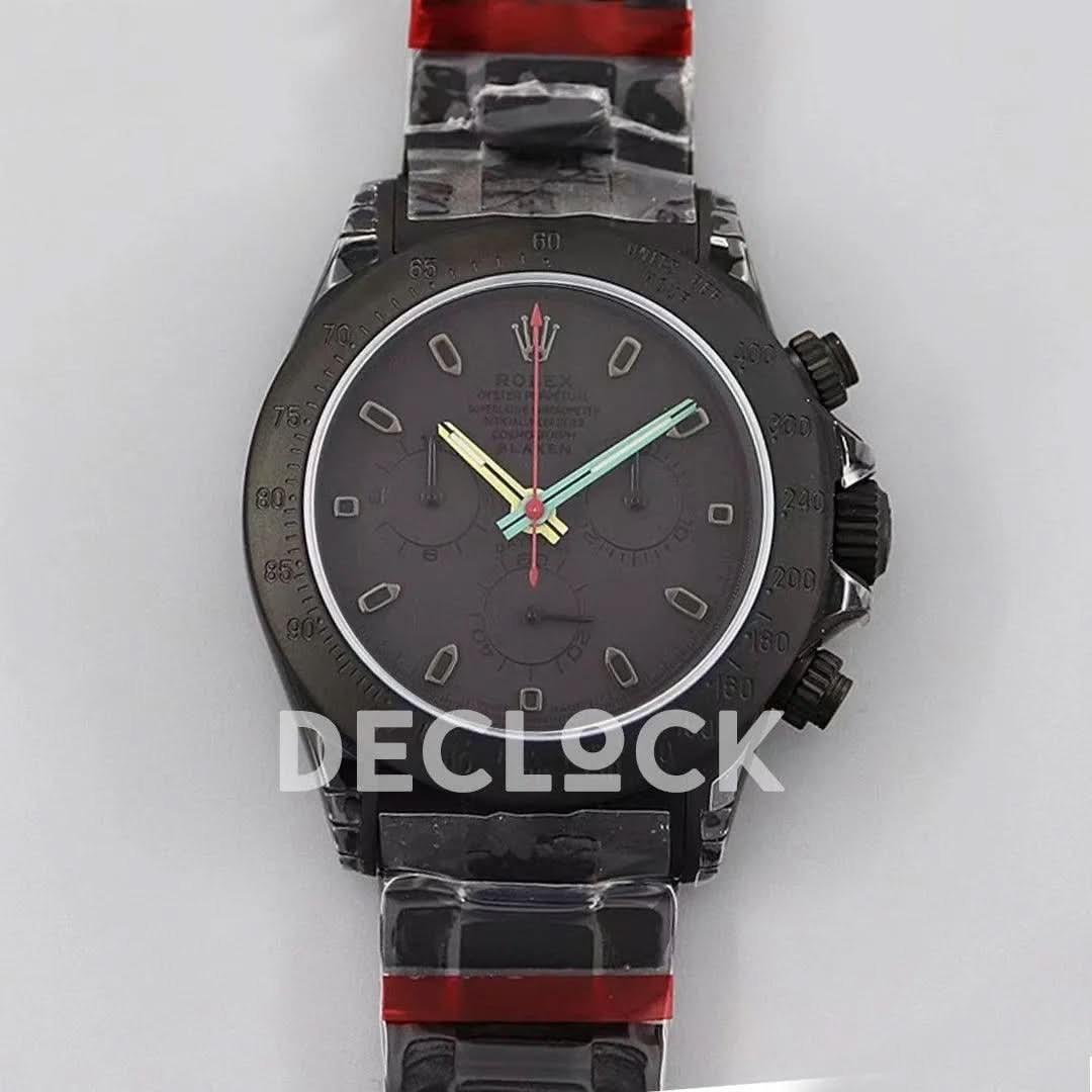 Replica Rolex Daytona Blaken Black DLC Bezel in Black Dial Multicolour ...